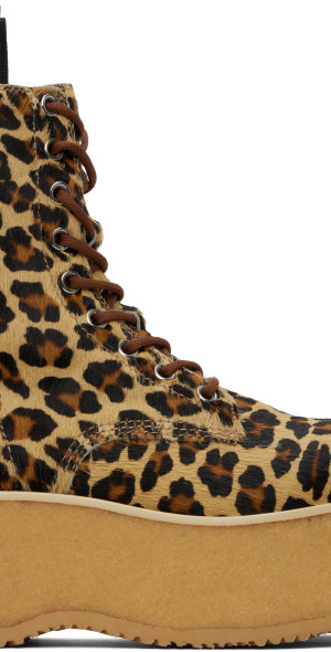 R13 - Beige & Brown Double Stack Boots