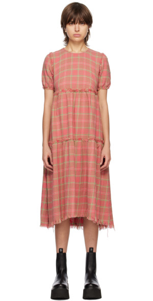 R13 - Red Shredded Midi Dress