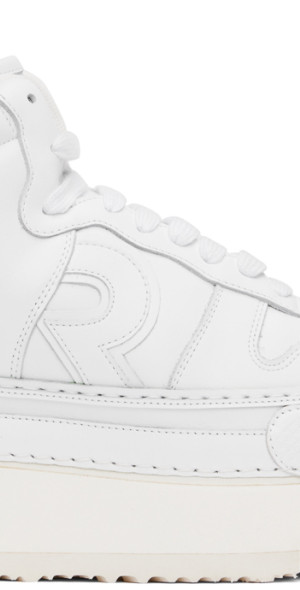 R13 - White Leather Riot High Top Sneakers