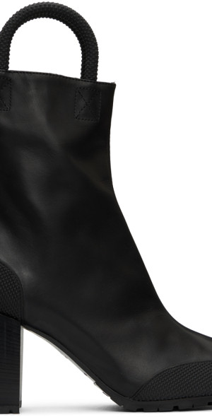 Random Identities - Black Leather Worker Boots