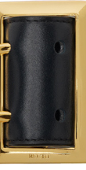 Recto - Black Rectangular Buckle Wide Belt