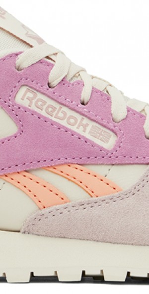 Reebok Classics - Off-White & Pink Classic Leather Sneakers