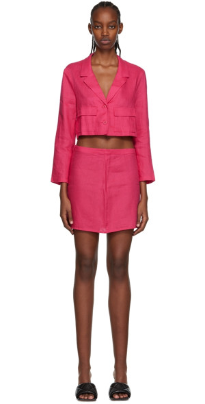Reformation - Pink Elton Blazer & Miniskirt Set