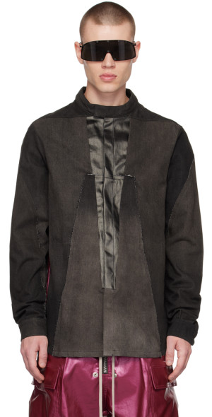 Rick Owens - Brown Splintered Denim Jacket