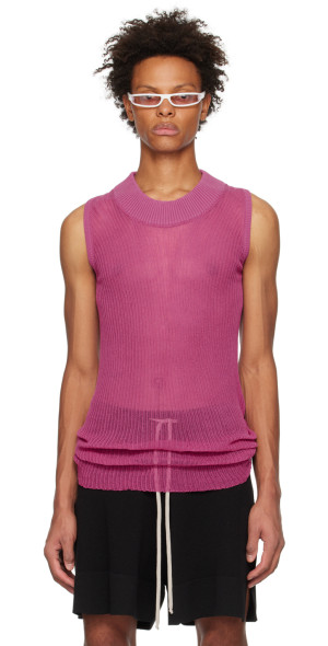 Rick Owens - Pink Ribbed Tank Top