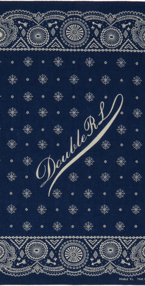 RRL - Indigo Logo Cotton Bandana