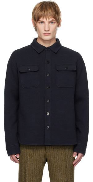 RRL - Navy Birdseye Jacquard Wool Work Jacket
