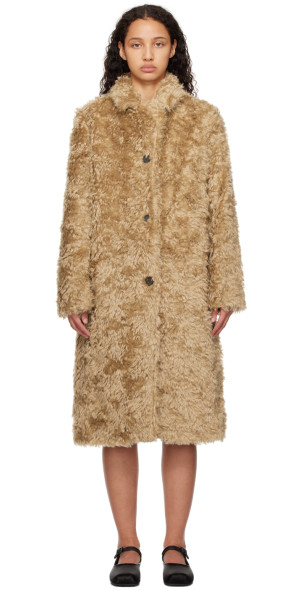 Sandy Liang - Brown Marmalade Faux-Fur Coat