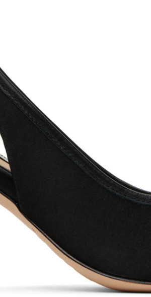 Sandy Liang - SSENSE Exclusive Black Slingback 75 Heels