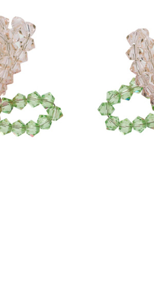 Simone Rocha - Pink & Green Cluster Flower Earrings