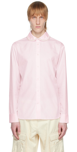 Simone Rocha - Pink Beaded Collar Shirt