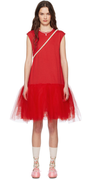 Simone Rocha - Red Relaxed Ballet Tutu Midi Dress