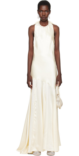 Simone Rocha - SSENSE Exclusive Bridal Capsule Silk Satin Bow Maxi Dress