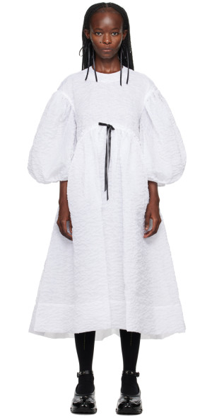 Simone Rocha - White Bow Midi Dress