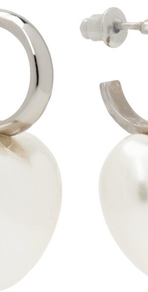Simone Rocha - White Pearl Heart Earrings