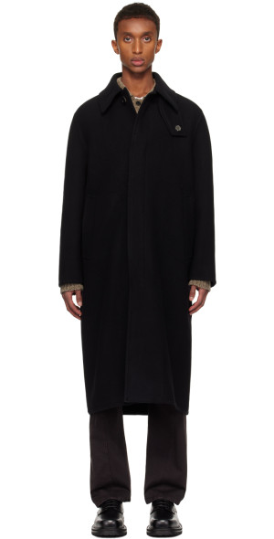 Solid Homme - Black Wool Melton Coat