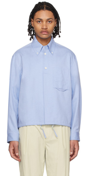Solid Homme - Blue Half Hidden Button Shirt