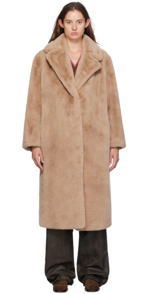 Stand Studio - Beige Maria Faux-Fur Coat