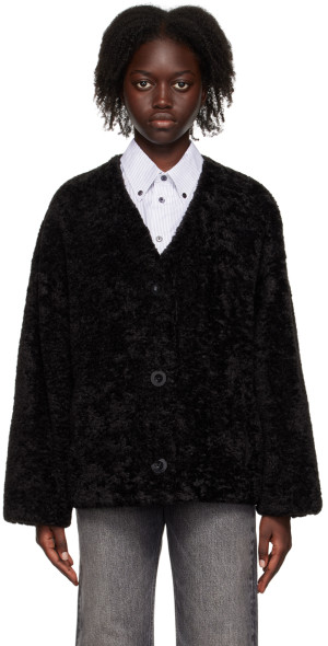 Stand Studio - Black Rosie Faux-Fur Jacket