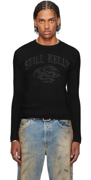 Still Kelly - Black Crewneck Rib Sweater