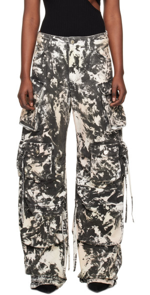 The Attico - Black & Beige Fern Jeans