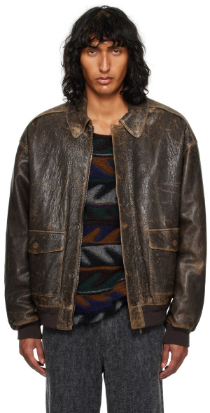 The Row - Brown Orwell Leather Jacket