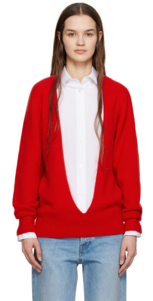 The Row - Red Chevro Sweater