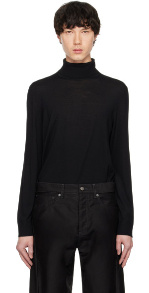 Theory - Black Regal Merino Wool Turtleneck