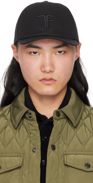 TOM FORD - Black Canvas & Leather Cap