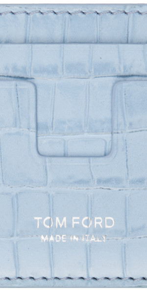 TOM FORD - Blue Croc Classic Card Holder