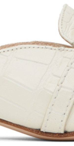 TOM FORD - White Stamped Crocodile Whitney Slippers