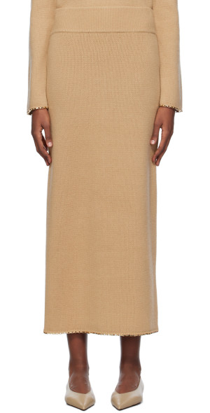 TOTEME - Tan Chain-Edge Maxi Skirt