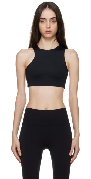 VAARA - Black Asymmetric Crop Bra
