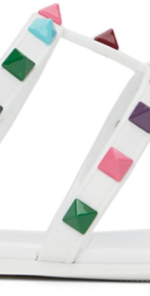 Valentino Garavani - White Rockstud Slide Sandals