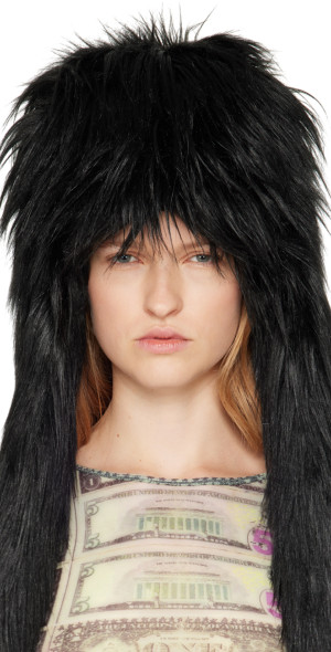 VAQUERA - Black Furry Faux-Fur Aviator Hat