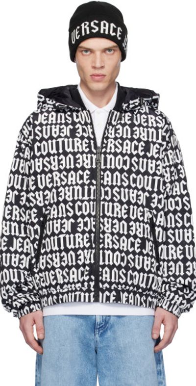 Versace Jeans Couture - Black & White Rev Monogram Reversible Down Jacket