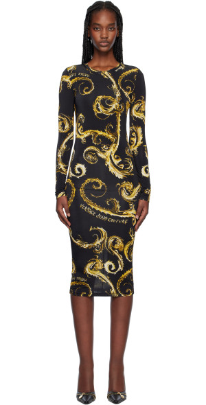 Versace Jeans Couture - Black Barocco Midi Dress