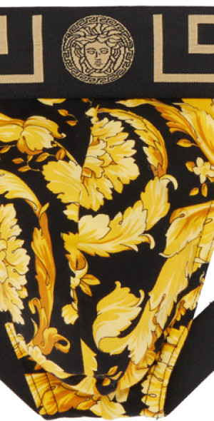 Versace Underwear - Black & Gold Barocco Jockstrap