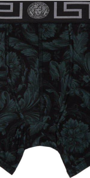 Versace Underwear - Black & Gray Barocco Long Boxers