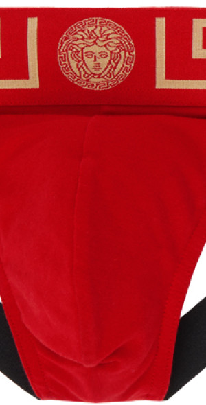 Versace Underwear - Red Greca Border Jockstrap