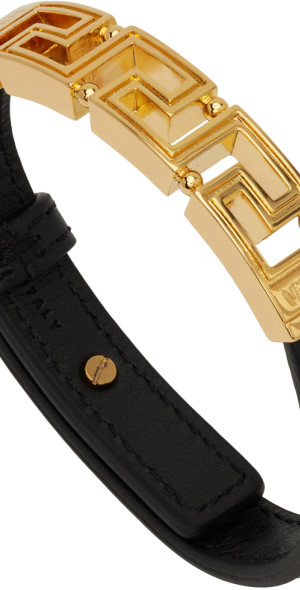 Versace - Black & Gold Greek Key Bracelet