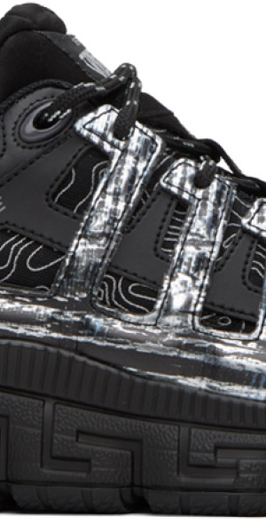 Versace - Black & Silver Trigreca Sneakers