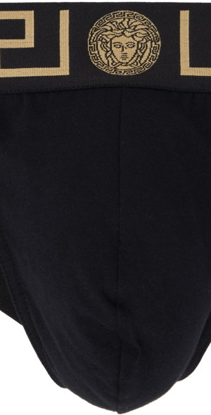 Versace - Black Greca Border Jockstrap