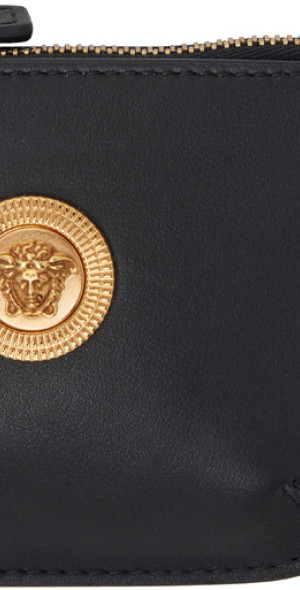 Versace - Black Leather Coin Pouch