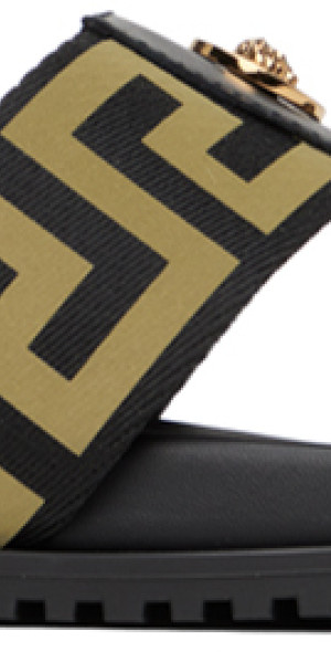 Versace - Black Medusa Greca Sandals