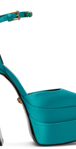Versace - Blue Aevitas Pointy Platform Heels