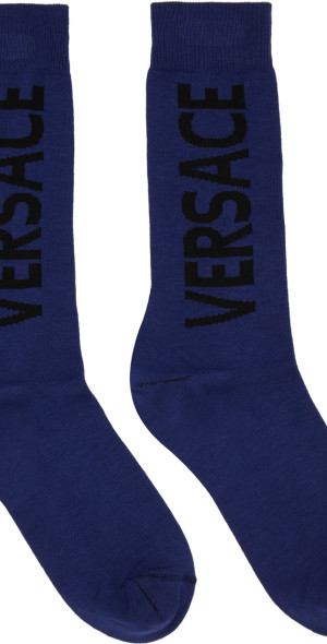 Versace - Blue Cotton Socks