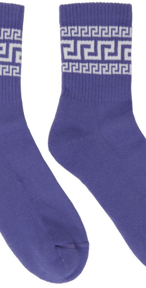 Versace - Blue Greca Socks