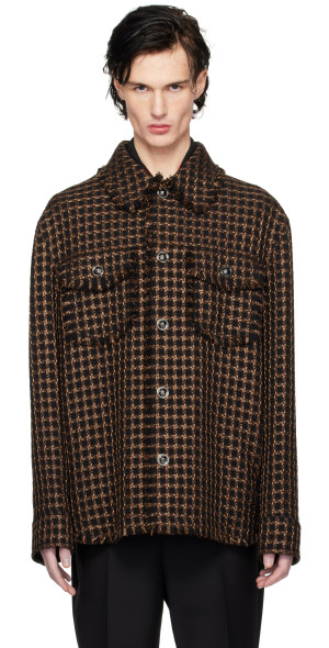 Versace - Brown Tweed Overshirt Jacket