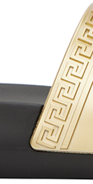 Versace - Gold & Black Medusa Slides